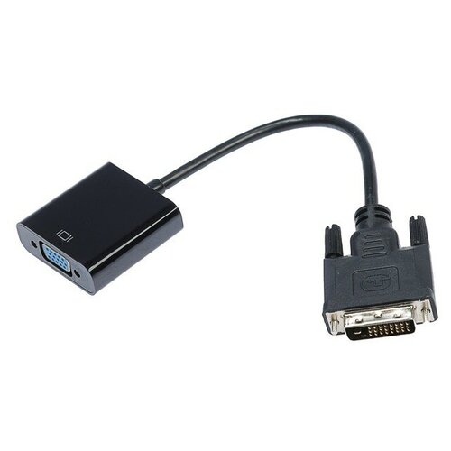 Адаптер Cablexpert A-DVID-VGAF-01, DVI 25(m)-VGA(f), кабель 0.2 м, черный