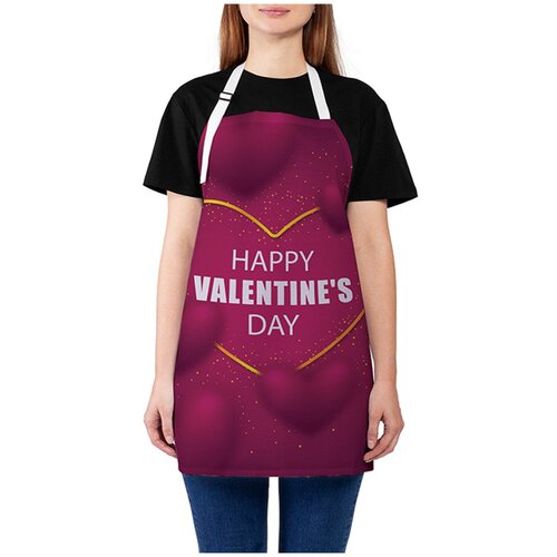 Фартук кухонный JoyArty "Happy Valentine's Day", универсальный размер для женщин и мужчин