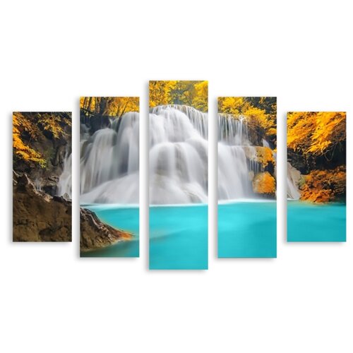 Модульная картина на холсте "Пенистый водопад" 90x57 см