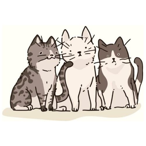 Постер / Плакат / Картина Кошки - Три котенка 90х120 см в подарочном тубусе