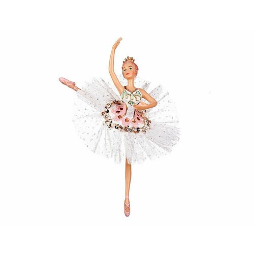 Елочная игрушка балерина - воздушный зефир (Арабеск), полистоун, 19 см, подвеска, Goodwill TR22314-2