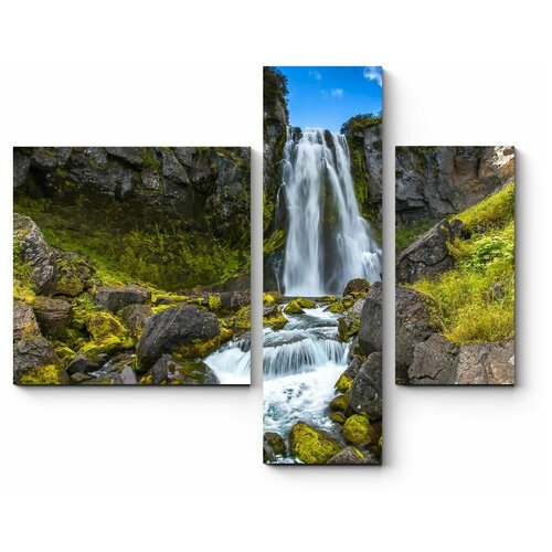 Модульная картина Горный водопад 110x91