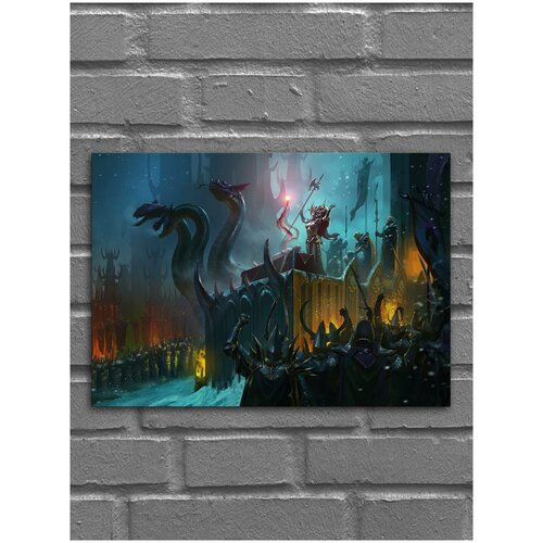 Постер Вархаммер 40к: Темные эльдары (Dark Eldars, Warhammer), на А5