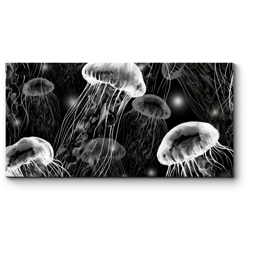 Модульная картина Черно-белые медузы 170x85