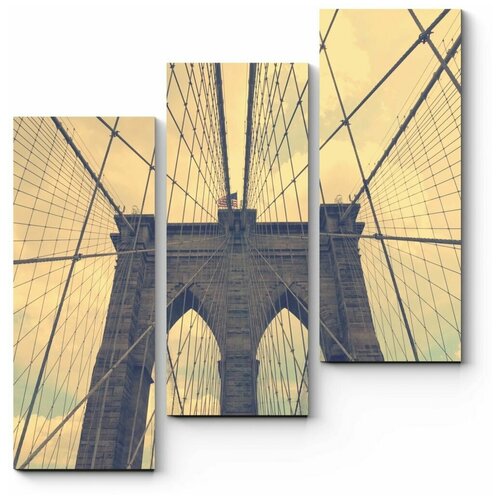 Модульная картина Винтажный Бруклинский мост80x85