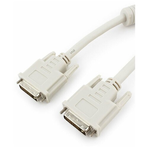 Кабель DVI-D single link Cablexpert CC-DVI-15, 19M/19M, 4.5м, серый, экран, ферритовые кольца, пакет