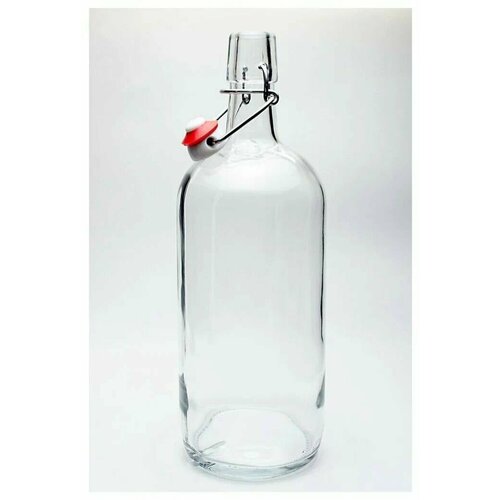 Бутылка стеклянная с бугельной пробкой "Маурерфляше" , прозрачное стекло, 1 л - 12 шт.