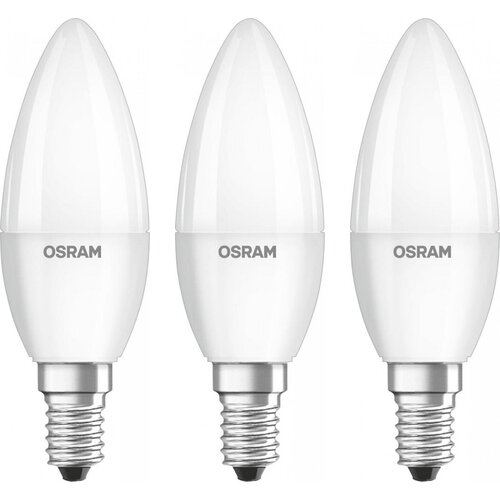 Светодиодная лампа Osram LED Star Classic 6.5W эквивалент 60W 4000K 550Лм E14 свеча (комплект из 3 шт.)