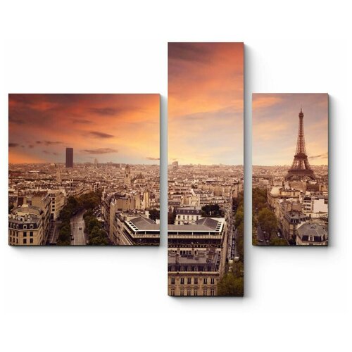 Модульная картина Прекрасный Париж с высоты 80x66