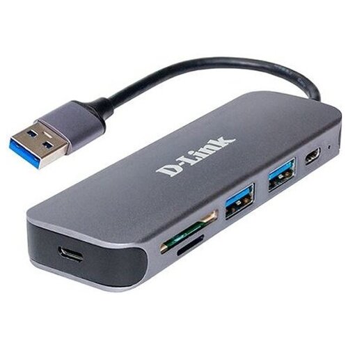 Разветвитель USB 3.0 D-link DUB-1325 2 порта, серый