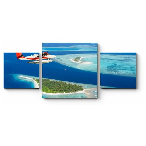 Модульная картина Летающий над Мальдивами160x69