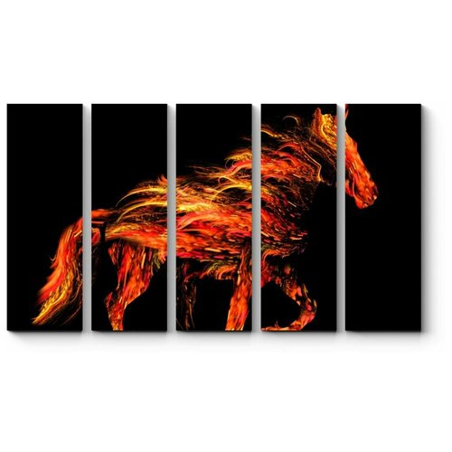 Модульная картина Мчит без устали огненный жеребец 150x90