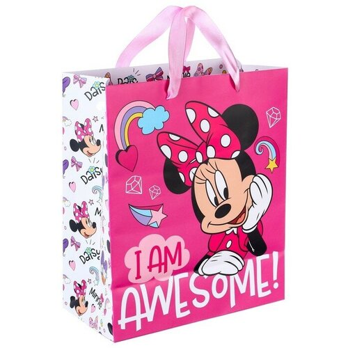 Disney Пакет ламинированный, 23 х 27 х 11,5 см "I am awesome!", Минни Маус