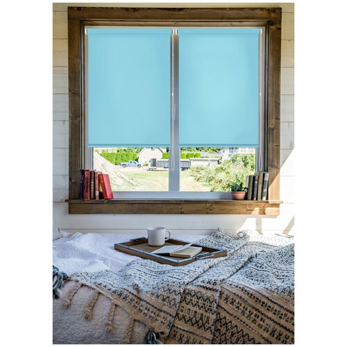 Рулонные шторы, Лайф цвет бирюзовый 68х160 см