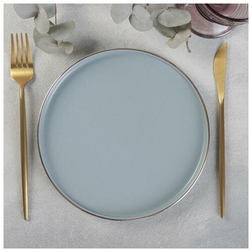Тарелка керамическая десертная «Грейс», d=20 см, цвет серый