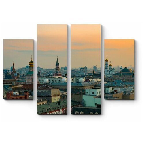 Модульная картина Закат над Москвой120x90