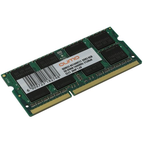 Оперативная память Qumo 8 ГБ DDR3 1600 МГц SODIMM CL11 QUM3S-8G1600C11R
