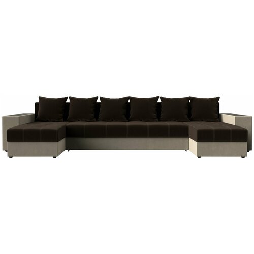 П-образный диван Дубай, коричневый; бежевый