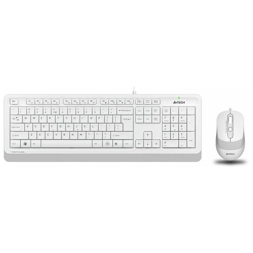 Комплект (клавиатура+мышь) A4TECH Fstyler F1010, USB, проводной, белый [f1010 white]