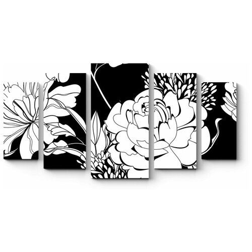 Модульная картина Белые цветы 150x83