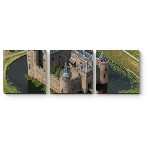 Модульная картина Средневековый замок Мейдерслот в Нидерландах110x37