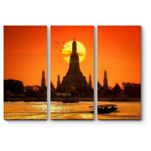Модульная картина Алый закат в Бангкоке 130x93