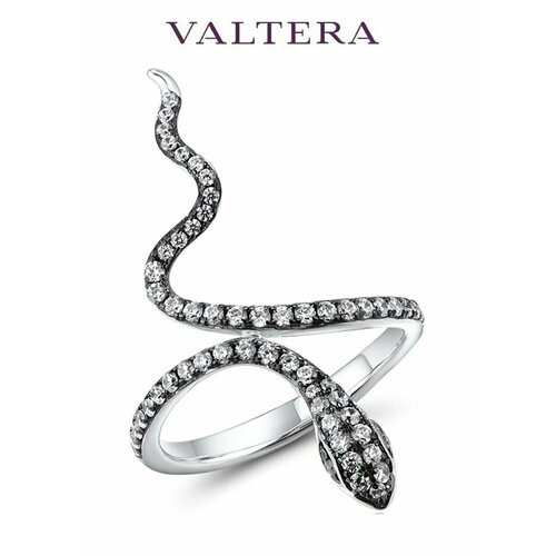 Перстень VALTERA, серебро, 925 проба, родирование, фианит, размер 16, серебряный