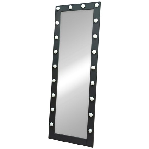 Зеркало Гримерное напольное черное 600х1750 (20 ламп)