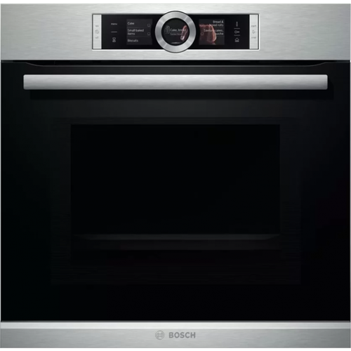 Электрический духовой шкаф с СВЧ Bosch HMG6764S1, серебристый