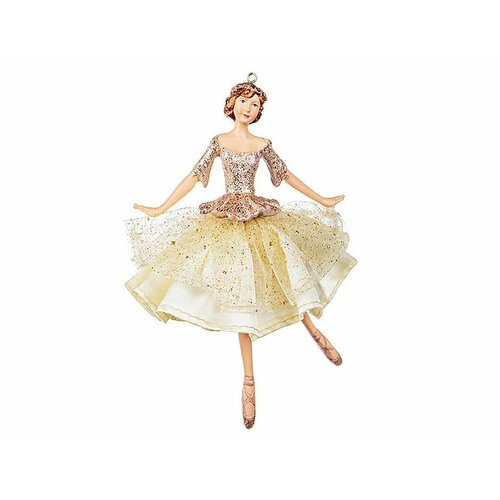 Елочная игрушка балерина - нежная искорка в корсаже с длинным рукавом, полистоун, 16 см, подвеска, Goodwill MO94106-3
