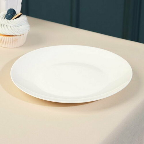 Тарелка фарфоровая обеденная Nova, d=20.5 см, белая