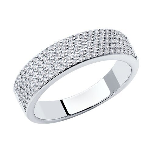 Кольцо помолвочное Diamant online, белое золото, 585 проба, бриллиант, размер 16, прозрачный