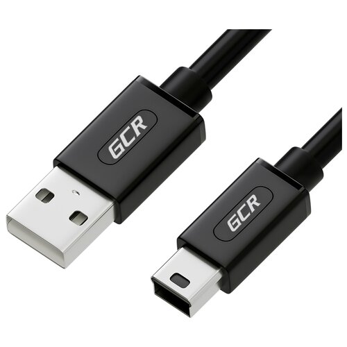 GCR Кабель PROF 1.8m USB 2.0, AM/mini, черный, 28/24 AWG, экран, армированный, морозостойкий