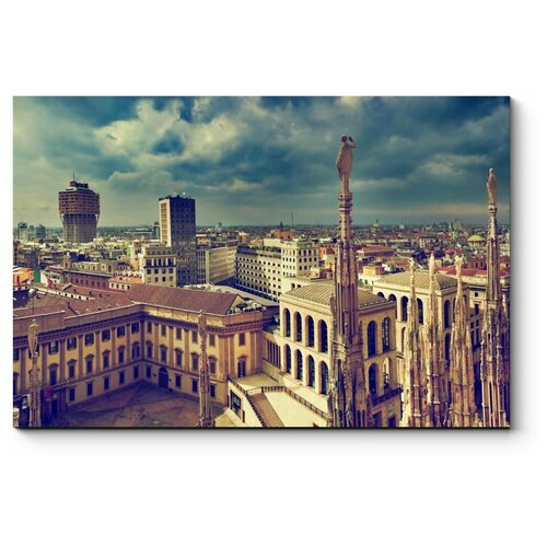 Модульная картина Захватывающая панорама с крыши Миланского Собора 50x33