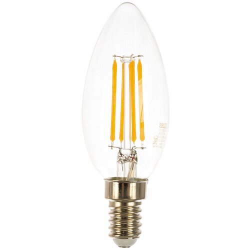 Лампа светодиодная LED 7 Вт 550 Лм 2700К теплая Е14 Свеча Filament | код.103801107 | GAUSS (6шт. в упак.)