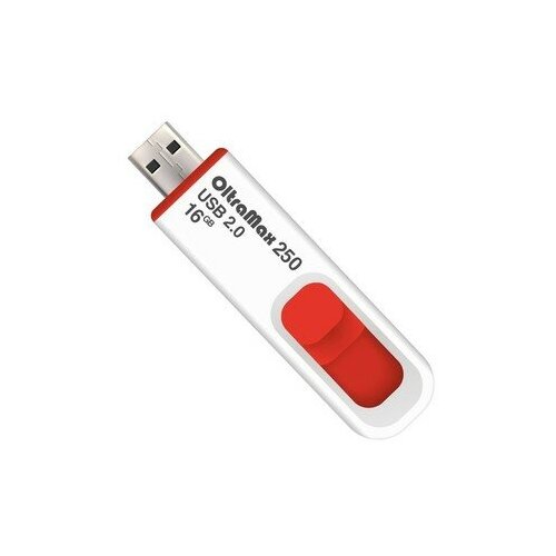 OltraMax Флешка OltraMax 250, 16 Гб, USB2.0, чт до 15 Мб/с, зап до 8 Мб/с, красная