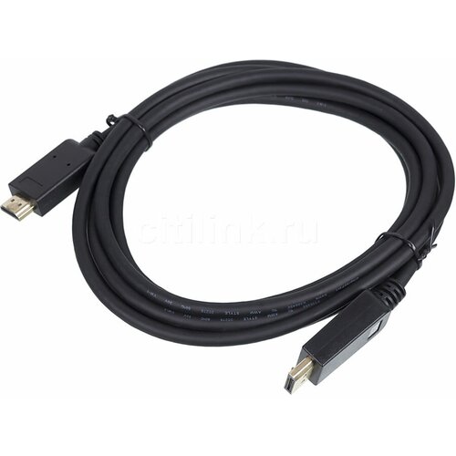 Кабель 1.2v, DisplayPort (m) - HDMI (m), GOLD , 3м, черный