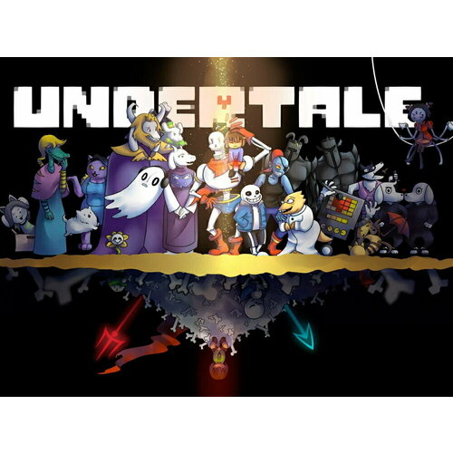 Плакат, постер на холсте Undertale/игровые/игра/компьютерные герои персонажи. Размер 21 х 30 см