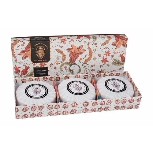 Набор мыла с экстрактами граната и цветка нероли La Florentina Giardino Segreto Pomegranate and Neroli Soap Set /345 мл/гр.