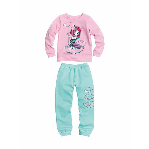Пижама  Pelican, размер 3/98, розовый, бирюзовый