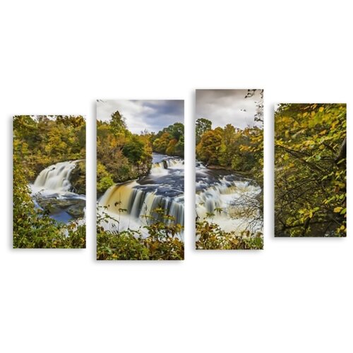 Модульная картина на холсте "Водопады" 90x51 см