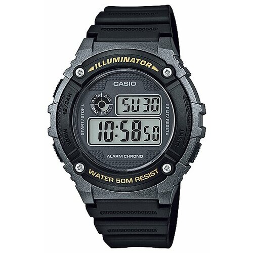 Наручные часы CASIO Collection Men W-216H-1B, черный, серебряный
