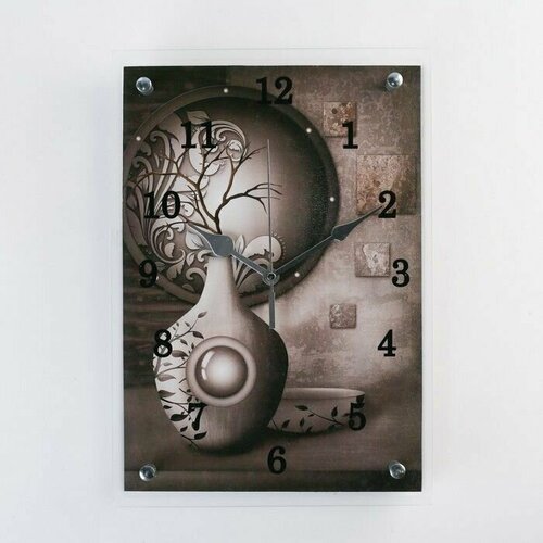 Часы настенные, серия: Интерьер, Серая ваза, 25х35 см