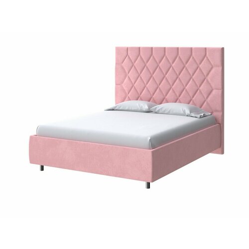 PROxSON Кровать Rhomby без основания (Ткань: Велюр Casa Жемчужно-розовый) 160x200
