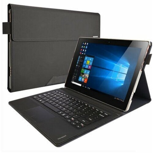 Защитный чехол MyPads 2в1 для планшета и клавиатуры Lenovo Miix 700 m7 / m3 / Miix 4 12 черный кожаный