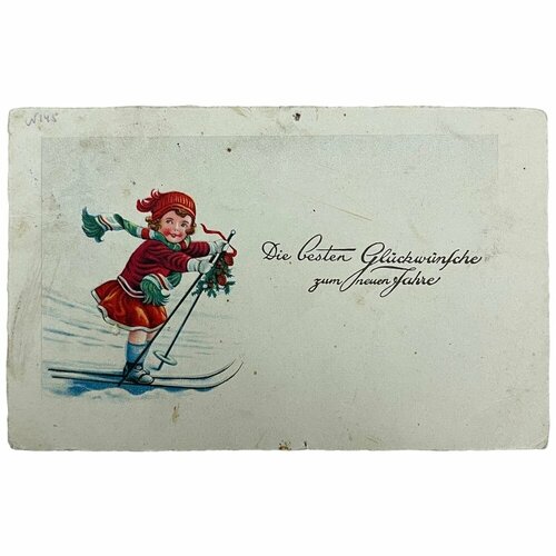 Почтовая открытка "Желаю счастья в Новом Году" 1900-1917 гг. Германия