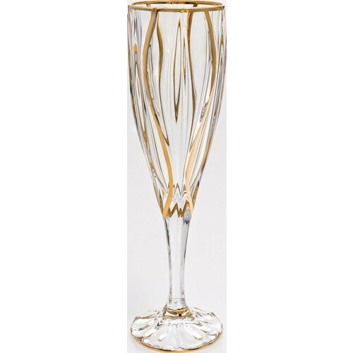 Набор из 6-ти бокалов для шампанского OCEAN (декор Золото) Объем: 180 мл