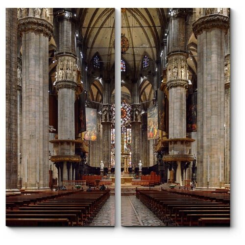 Модульная картина Внутри Миланского собора100x100