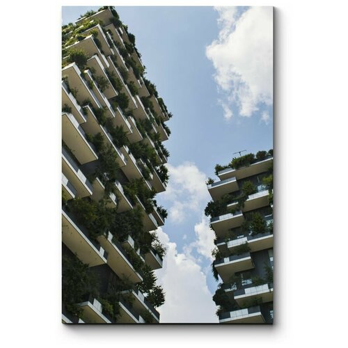 Модульная картина Вертикальный лес на миланских домах 40x60