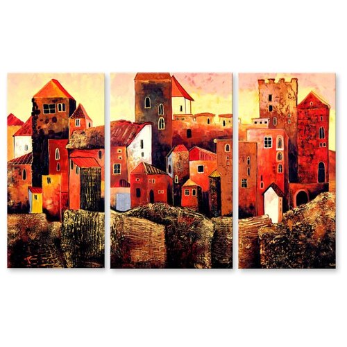 Модульная картина на холсте "Загадочный город" 170x104 см